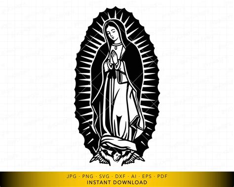 Virgin Of Guadalupe Svg Our Lady Of Guadalupe Prayer Silhouette