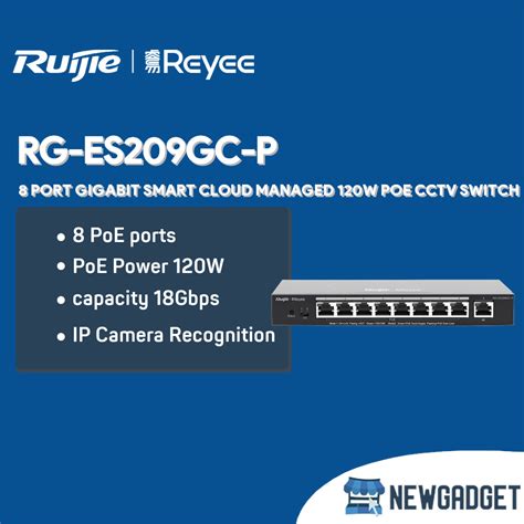 Jual Ruijie Reyee Rg Es209gc P 8 Port Gigabit Smart Cloud Managed 120w