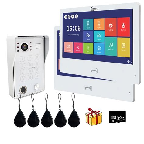 Tuya 10 Inch Video Intercom Touch Screen With Wired Doorbell 1080p App