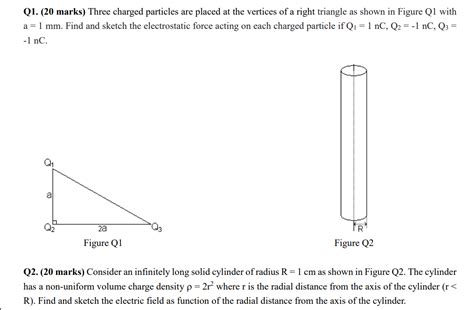 Solved Q Marks Three Charged Particles Are Placed At Chegg