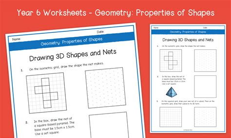 Year 6 Drawing 3d Shapes And Nets Worksheets Ks2 Geometry Properties Of Shapes Primary Maths