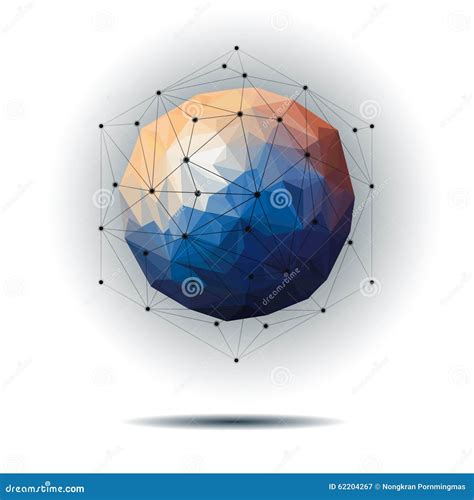 Vector Illustration Abstract 3d Geometric Polygonal Triangular Pattern In Molecule Structure