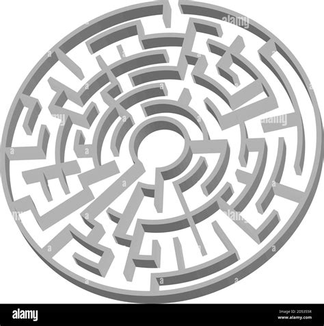 Solvable 3d Maze Labyrinth Puzzle Game Vector Illustration Stock