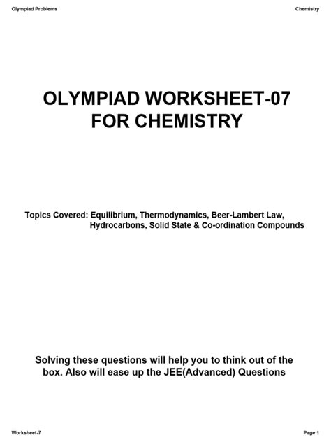 Chem Olyworksheet 07 Pdf Alkene Chemistry