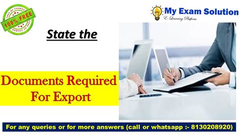 State The Documents Required For Export My Exam Solution