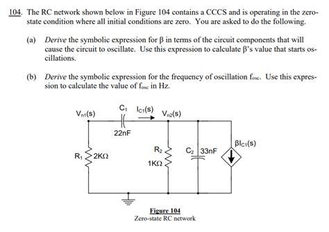 Solved 104 The RC Network Shown Below In Figure 104 Chegg Com