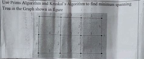 Use Prims Algorithm And Kruskals Algorithm To StudyX