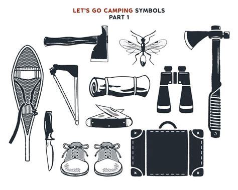 빈티지 손으로 그린 모험 하이킹 캠핑 모양 프리미엄 벡터