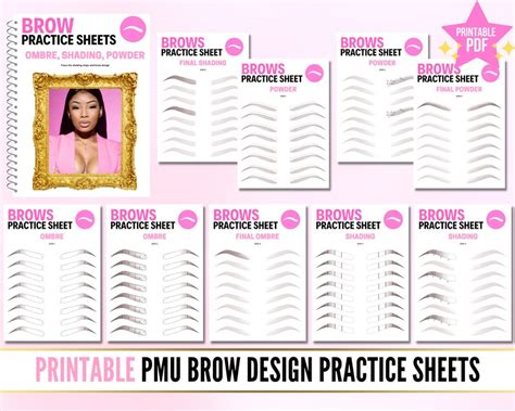 Microshading Practice Sheets Microblading Training Forms Etsy