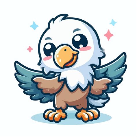 Premium Vector Cute Eagle Cartoon Vector On White Background