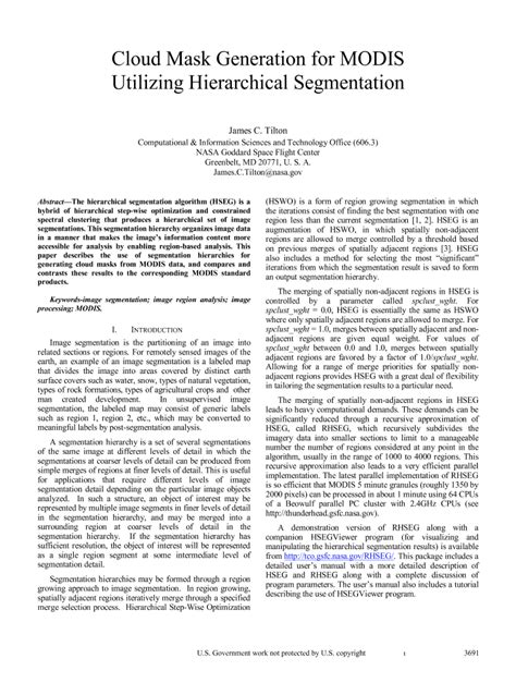 cloud mask generation for modis utilizing hierarchical segmentation ieee conference