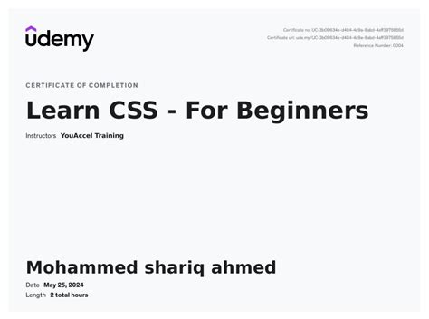 Mohammed Shariq Ahmed On Linkedin Css Udemy