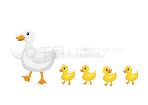 白色免抠元素 鸭子和小鸭子。 鸭子和小鸭子。图片免费下载 5169168740 千图网pro