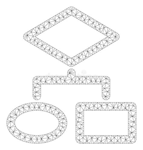 Algorithm Polygonal Frame Vector Mesh Illustration Stock Vector