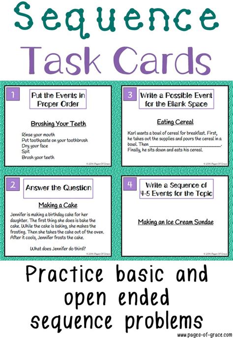 Sequence Task Cards Task Cards Task Sequencing