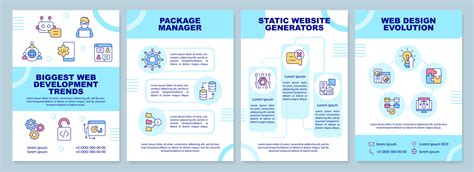 Biggest Web Development Trends Blue Brochure Template Leaflet Design With Linear Icons