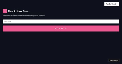 React Hook Form Js Forked Codesandbox