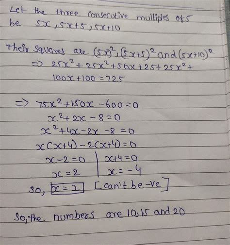 The Sum Of The Squares Of Three Positive Numbers That Are Consecutive