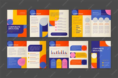 그라데이션 기업 브로슈어 서식 파일 무료 벡터