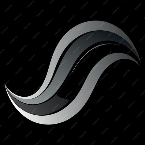 Abstract Black Background 3d Concave Wave Texture Smooth Curve Line With Shadow Premium Ai