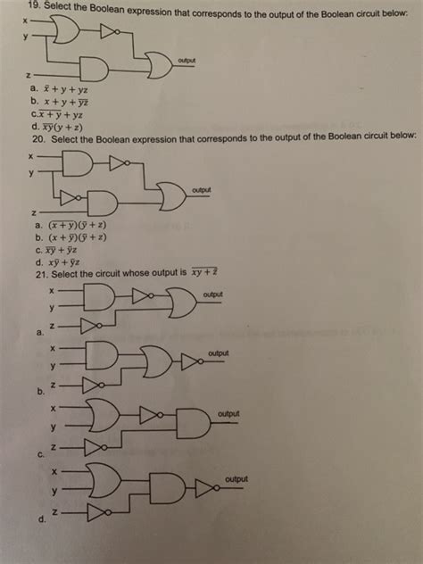 Solved An Expression That Corresponds To The Output Of The