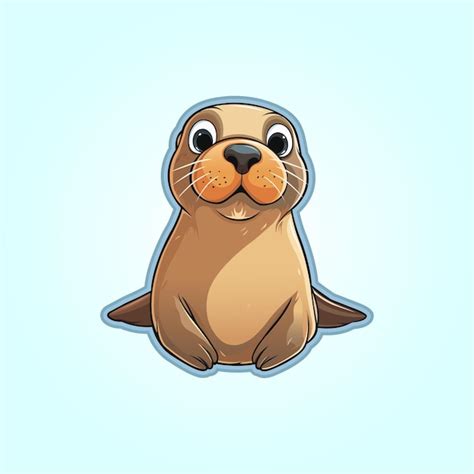 Premium Vector Vector Cute Cartoon Seal Illustration