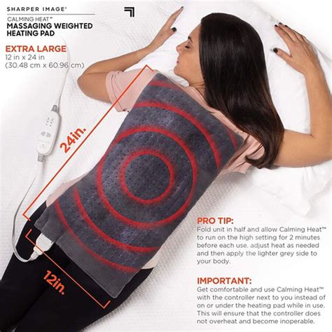 Sharper Image® Calming Heat Massaging Weighted Heating Pad 12” X 24