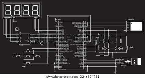 Vector Electrical Schematic Diagram Digital Usbinformation Stock Vector Royalty Free