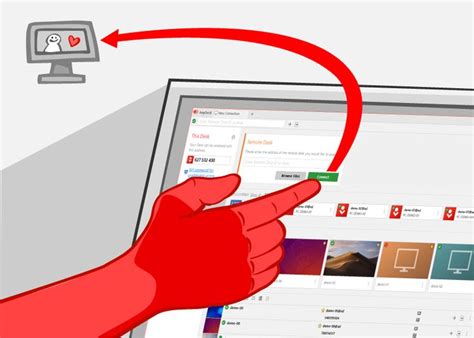 A Hand Is Pointing At A Screen With Images On It And An Arrow Pointing Towards The Screen