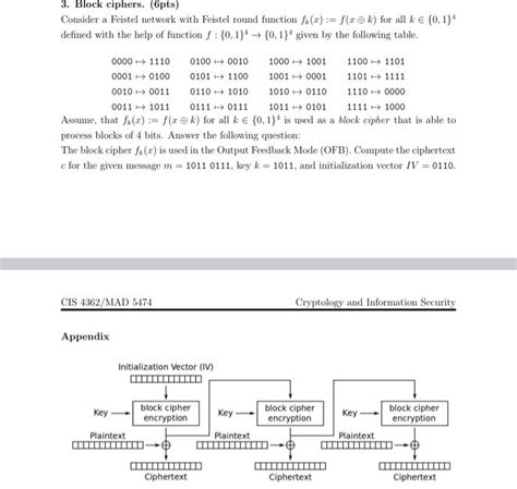 3 Block Ciphers 6pts Consider A Feistel Network