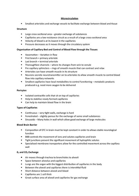 Microcirculation Lecture Notes 1 Microcirculation Smallest