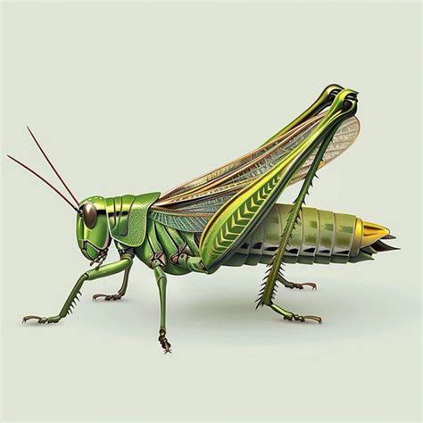 Virtual Grasshopper With Realistic Metallic Environment Grasshopper