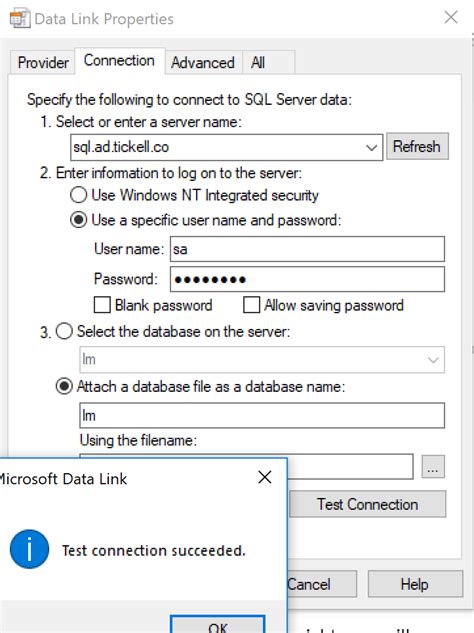 Listmanager How To Test A Sql Database Connection Natively In Windows