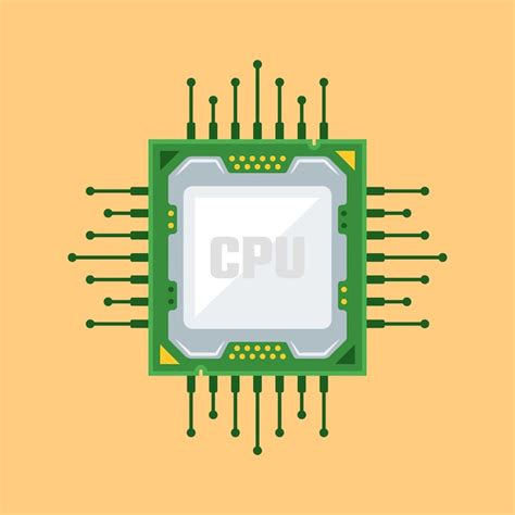 Premium Vector Computer Cpu Chip Flat Design Style Vector Illustration On Yellow Background