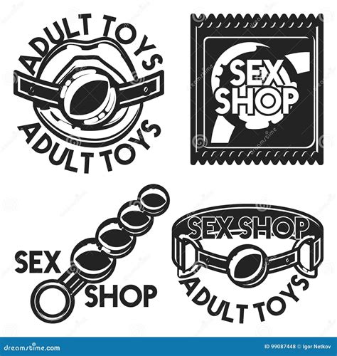 Emblema De La Tienda Del Sexo Del Vintage Ilustraci N Del Vector Ilustraci N De Concepto