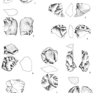 Various Flake Cores 110 Drawing By E Hander Download Scientific Diagram