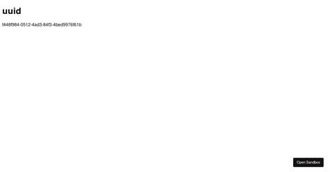 Uuid Codesandbox