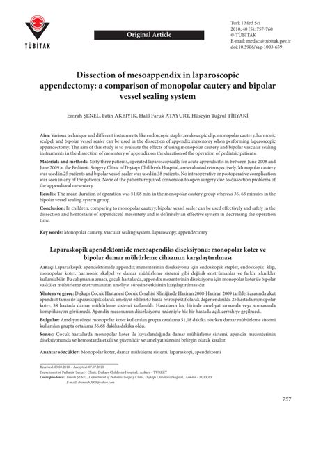 Pdf Dissection Of Mesoappendix In Laparoscopic Appendectomy A