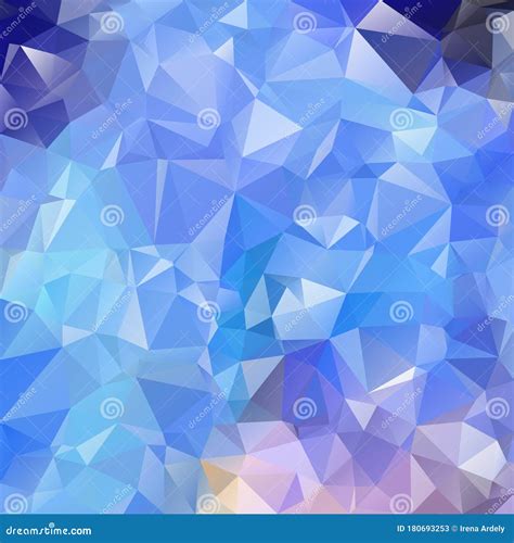 Vector Irregular Polygon Square Background Triangle Low Poly Pattern Color Arctic Blue