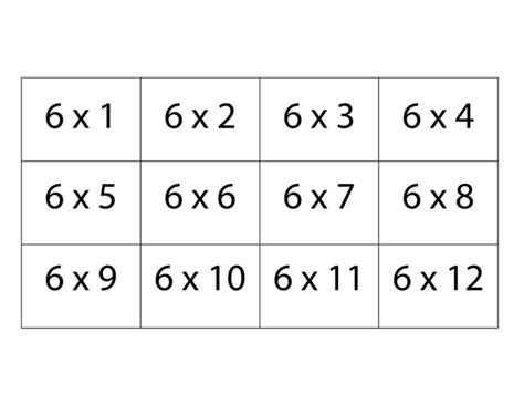4 Printable Blank Multiplication Table 6 Charts Template