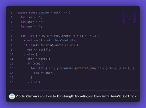Coderklemens Solution For Run Length Encoding In Javascript On Exercism