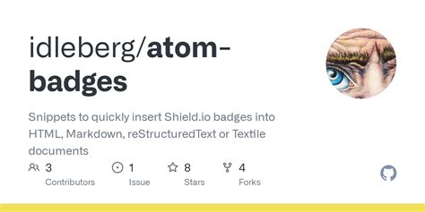 GitHub Idleberg Atom Badges Snippets To Quickly Insert Shield Io Badges Into HTML Markdown