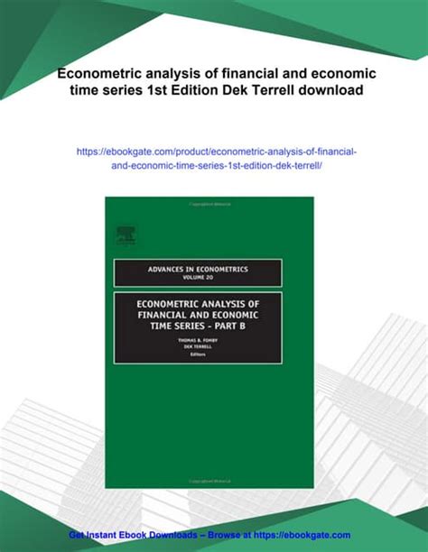 Econometric Analysis Of Financial And Economic Time Series 1st Edition Dek Terrell Pdf