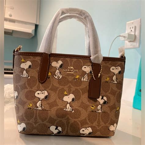 Coach Bags Coach X Peanuts City Mini Tote Bag In Signature Canvas