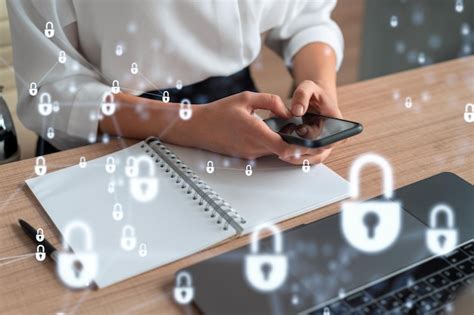 Premium Photo A Woman Programmer Is Browsing The Internet In Smart Phone To Protect A Cyber