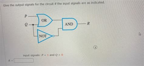 Solved Give The Output Signals For The Circuit If The Input