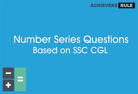 Number Series Questions For SSC CGL