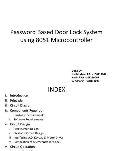 password based door lock system using 8051 microcontroller pdf electrical network capacitor