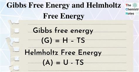 Gibbs Free Energy And Helmholtz Free Energy