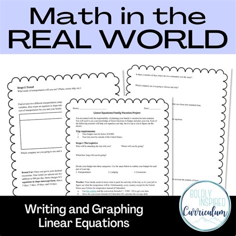 linear equations real world application made by teachers